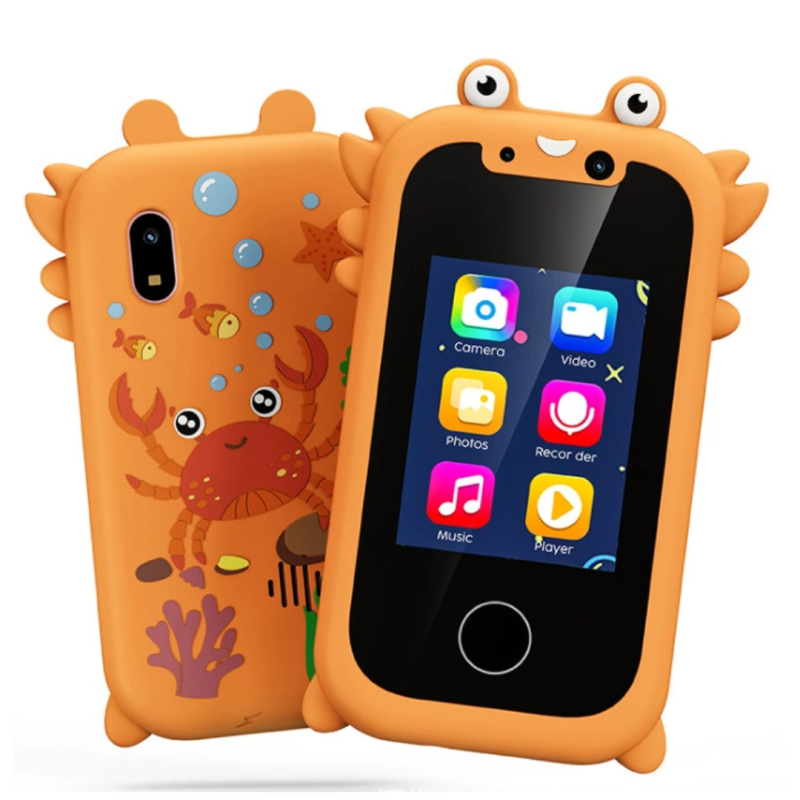 KP08 Crab Smartphone Toy for Kids - Dual Camera IPS Screen - Orange Fun