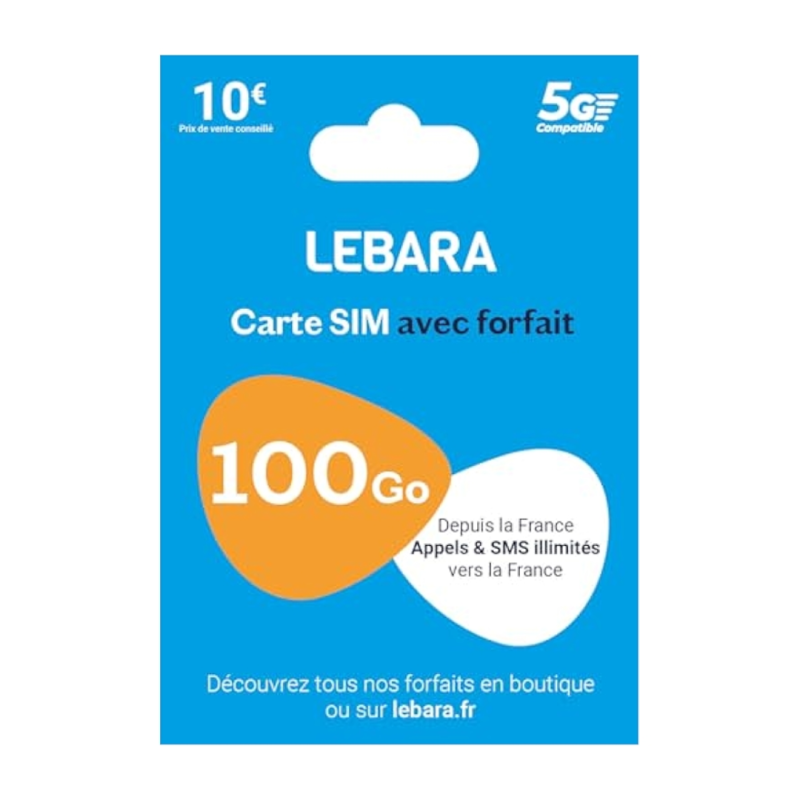 Prepaid SIM Card Lebara Unlimited +100GB Internet No Subscription