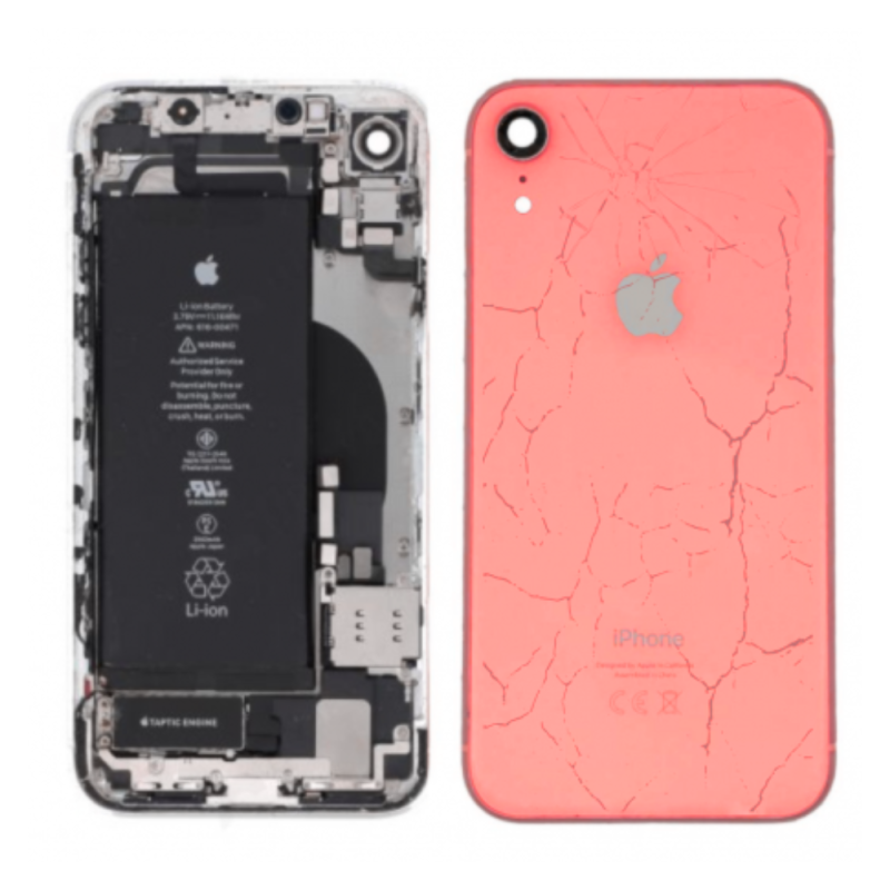 Rear Cover, Back Glass - Rear Frame iPhone XR With Battery Coral ...
