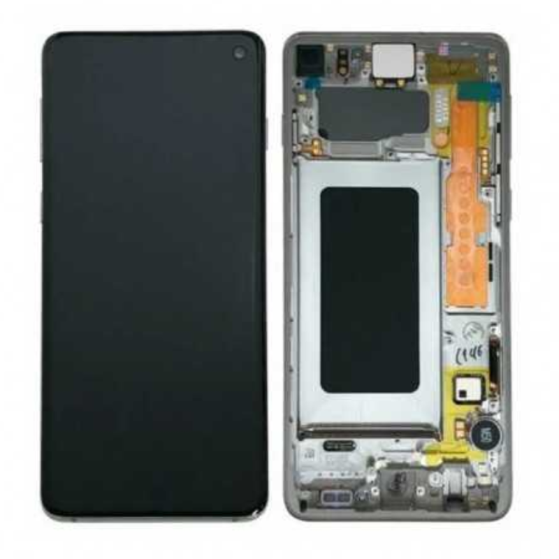 Screen - Samsung Galaxy S10 Display (G973F) White + Chassis (Original ...