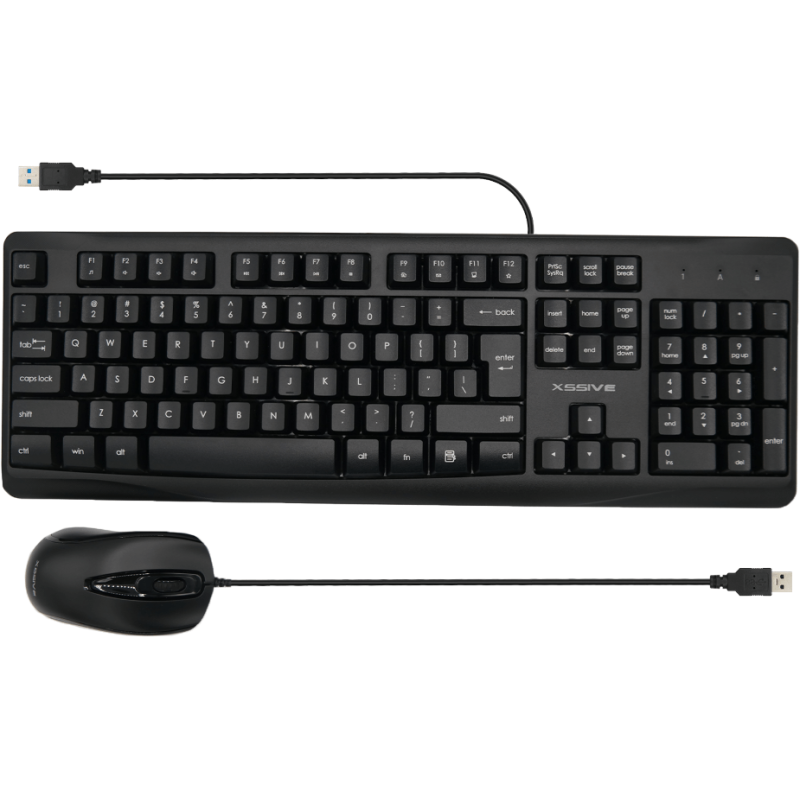 Keyboard, Mouse - Xssive XSS-KMSET2 Wired Keyboard and Mouse Set ...