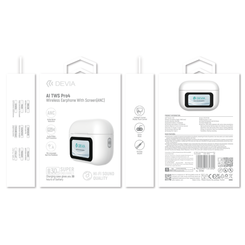 Écouteurs, Casque Audio - Écouteurs sans Fil Bluetooth ANC avec Ecran ...