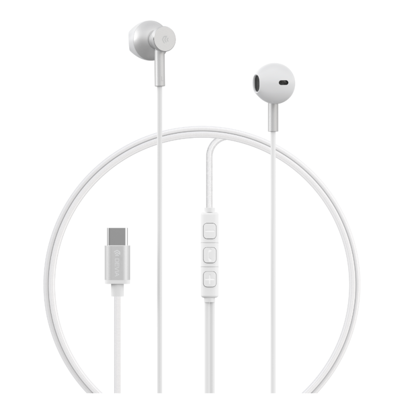 Earbuds, Headphones - Wired Metal Type-C Earphones Devia Smart Series ...