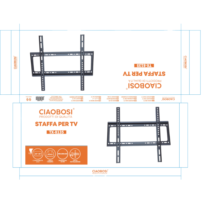 Mounting Bracket, TV Holder - Fixed Wall Mount TV Support for 26 to 65 ...