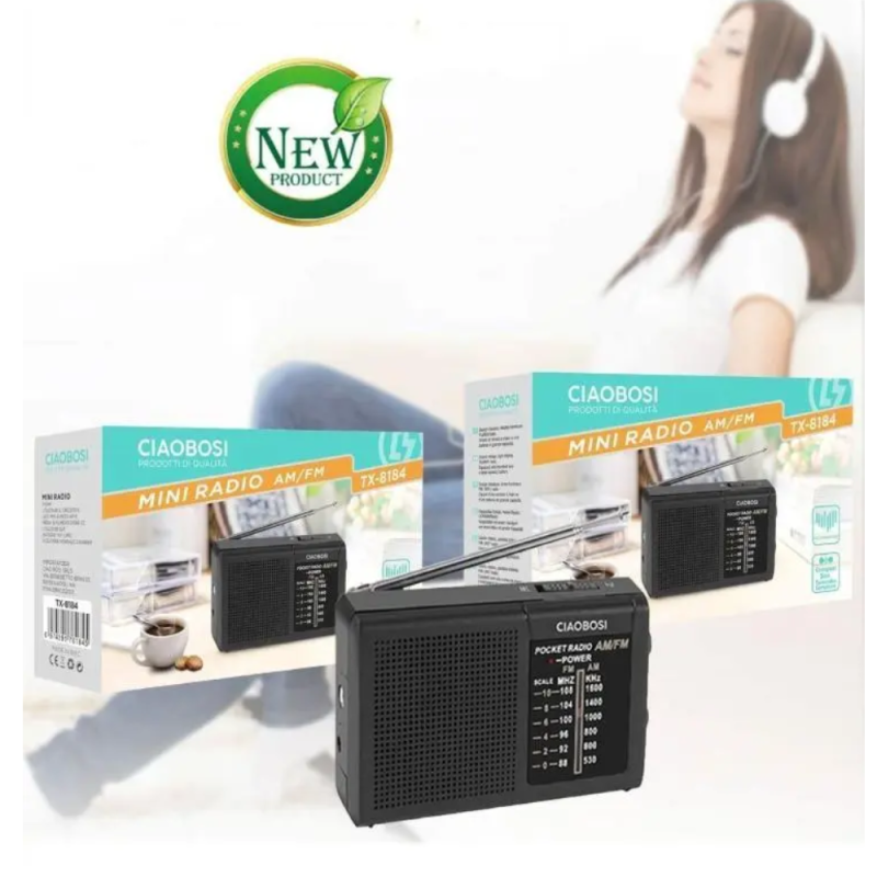 Radio, Transistor - CIAOBOSI TX-8184 Portable Battery-Powered AM/FM ...
