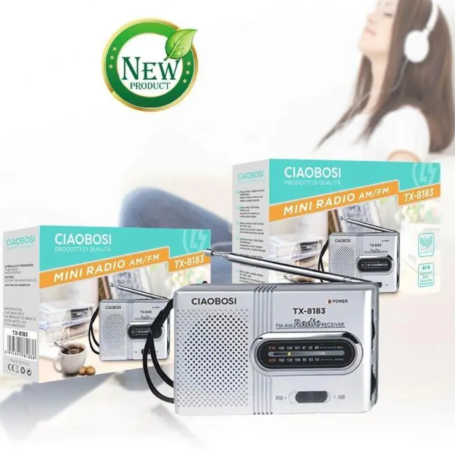 Mini Radio, Portable Receiver - CIAOBOSI TX-8183 Compact Battery ...