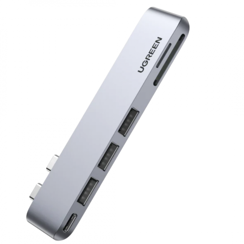 HUB Type-C 6 en 1: 3*USB-A, HDMI, USB-C, SD, TF - UGREEN - Gris ...